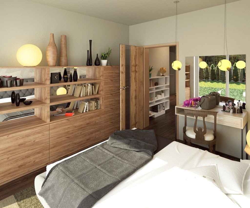 Spálňa interiér 3d vizualizácie - 3d vizualizácie exteriéru a interiéru.